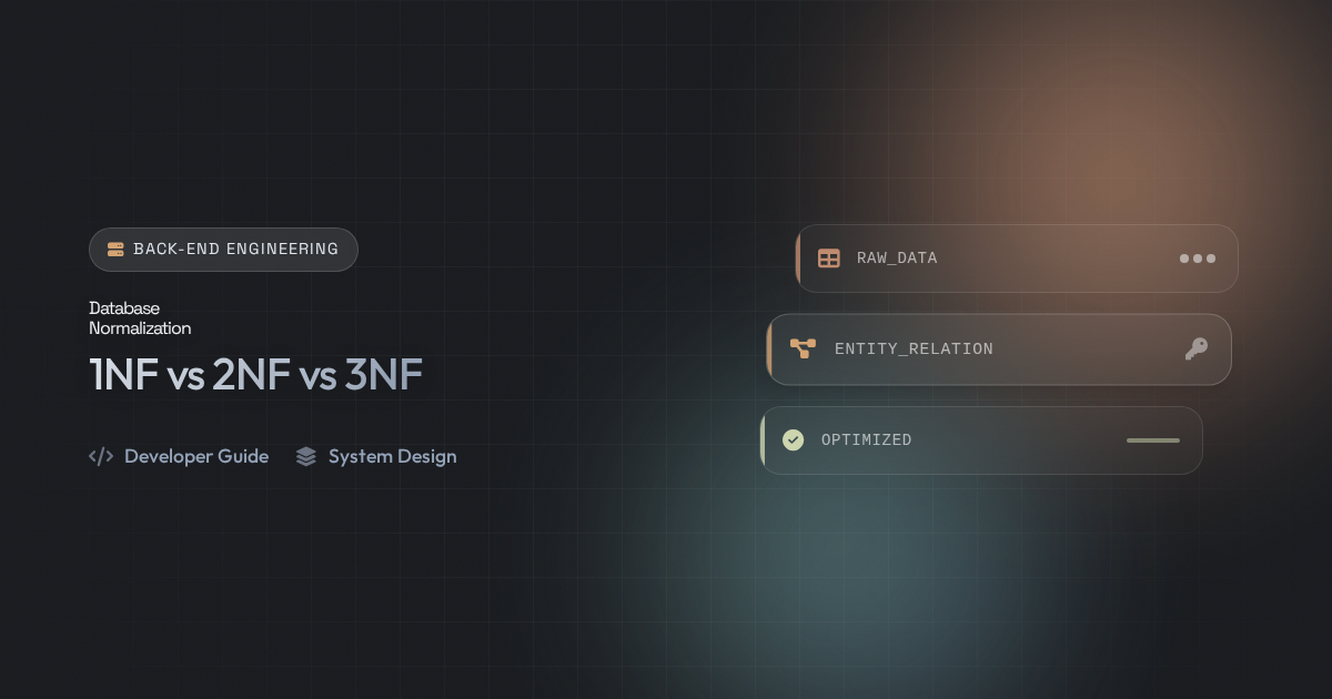 Database Normalization Guide: 1NF vs 2NF vs 3NF Explained